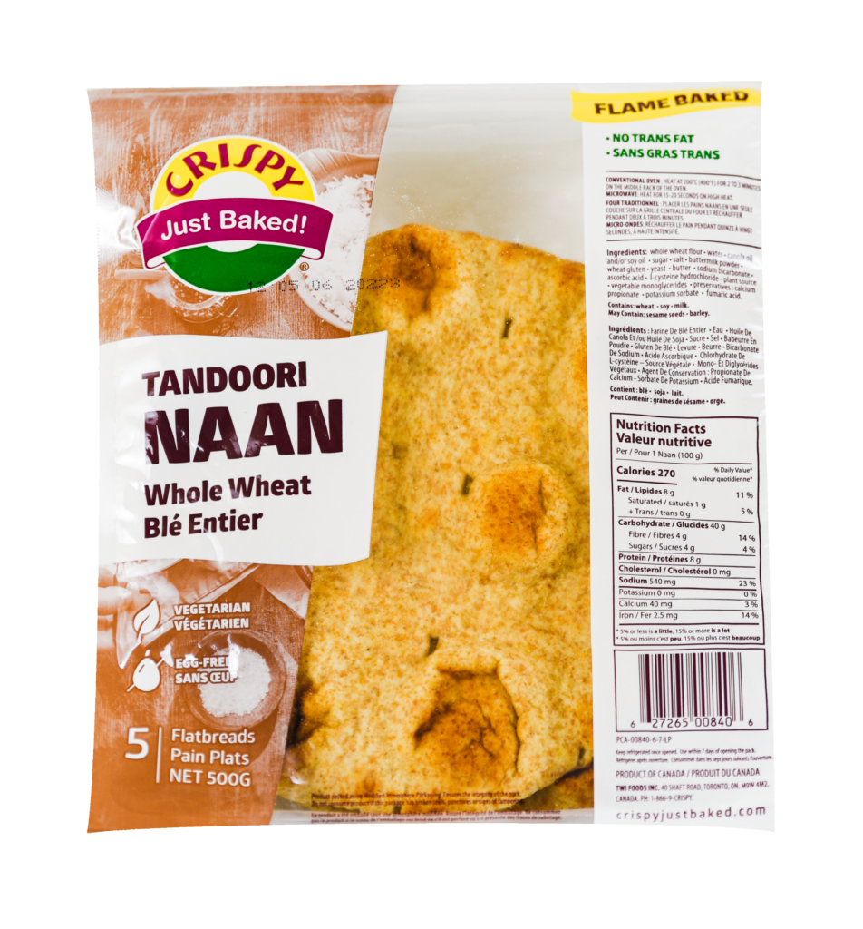 Tandoori Naan - Whole Wheat - CrispyJustBaked.com